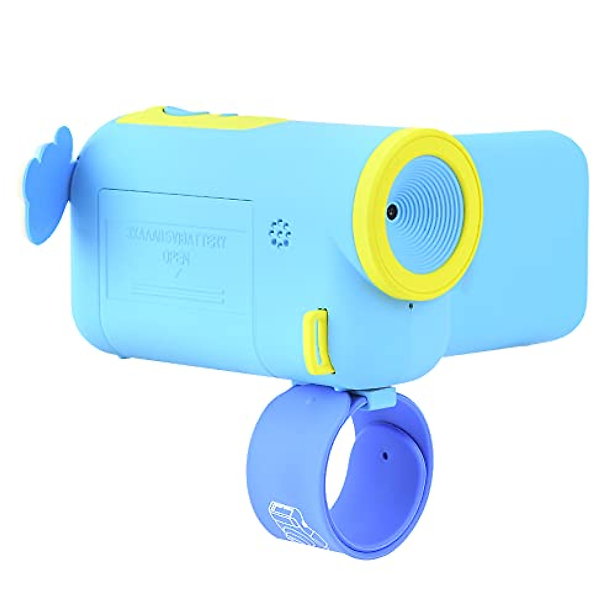 Kids Digital Camera, Practical Cute and Bright Color Kids HD Camera DIY Cartoon Stickers for Children Birthday Gift(Blue)