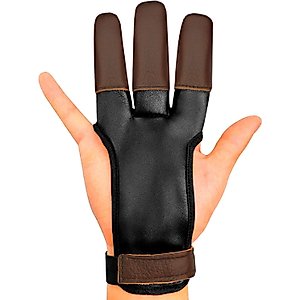 KESHES Archery Glove Finger Tab Accessories - Leather Gloves for Recurve & Compound Bow - Three Finger Guard for Men Women & Youth