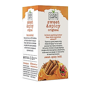 Good Earth Herbal & Black Tea, Sweet & Spicy, 18 Count (Pack of 6) (Packaging May Vary)