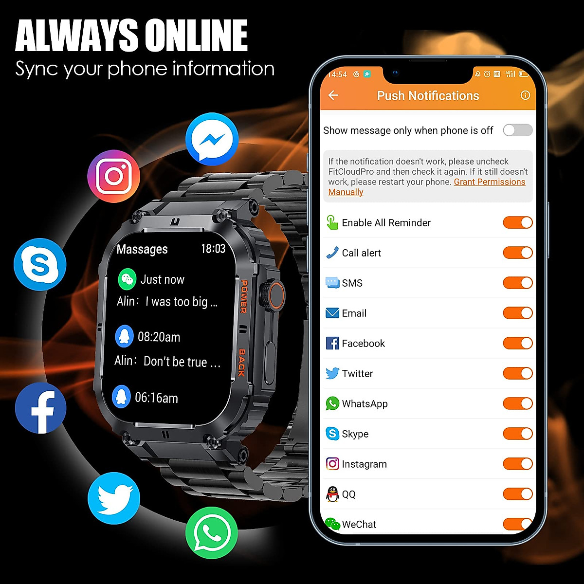 EIGIIS Military Smart Watches for Men 1.96” HD Big Screen Rugged Smart Watch (Answer/Dial Calls) Outdoor Tactical Sports Watch Fitness Tracker Smartwatch for iPhone Compatible with Android Phones