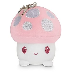TeeTurtle | Plushie Charm Keychain | Happy Light Pink Mushroom