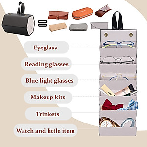 The Only One Brand Sunglass Organizer Travel 6 Slots Foldable Sunglasses Travel Case for Multiple Pairs Sunglasses Travel Case for Women Men (M,6 Slots,Black)