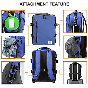 Rangeland Lightweight Travel Backpack Personal Item Size for Men Women Carry-On Daypack 15.6-inch Laptop, Commute Gym Sport, Blueberry