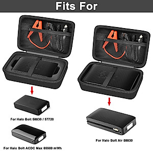 Case for Halo Bolt 58830/57720/ Air 58830/ ACDC Max 55500 mWh/ Air + Portable Emergency Power Kit, Storage Holder for Air Nozzles, Extra Accessory, Car Jump Starter, and Charger- Black (Box Only)