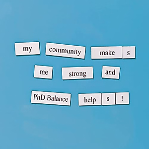 PhD Self-Care Word Magnets - Funny and Nerdy Word Kit for PhD Post-Doc and Professors - Office Refrigerator or Magnetic White Board - Made in USA