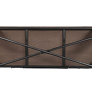 Yaheetech Industrial Metal Bench Mid-Century 3 Person Chair Dining Room Long Farmhouse Bench with Wood Seat,Removable Backrest,Black