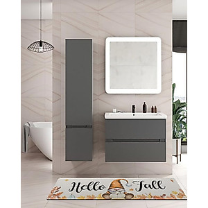 Thanksgiving Gnomes Bath Mat for Tub,Non Slip Bathroom Floor Runner Rug Quick Dry & Absorbent Diatomaceous Earth Shower Sink Kitchen Washable Doormat,Fall White Pumpkin Autumn Maple Leaves 18"x47"