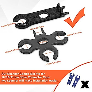 WELLUCK 27PCS Solar Crimping Tool Kit for Solar Panel Cable Wire, 1 Solar Crimper | 6 Pairs Male Female Solar Cable Connectors | 2pcs Spanner Wrench, Solar Crimping Kit for 10/11/12/13AWG Solar Wiring