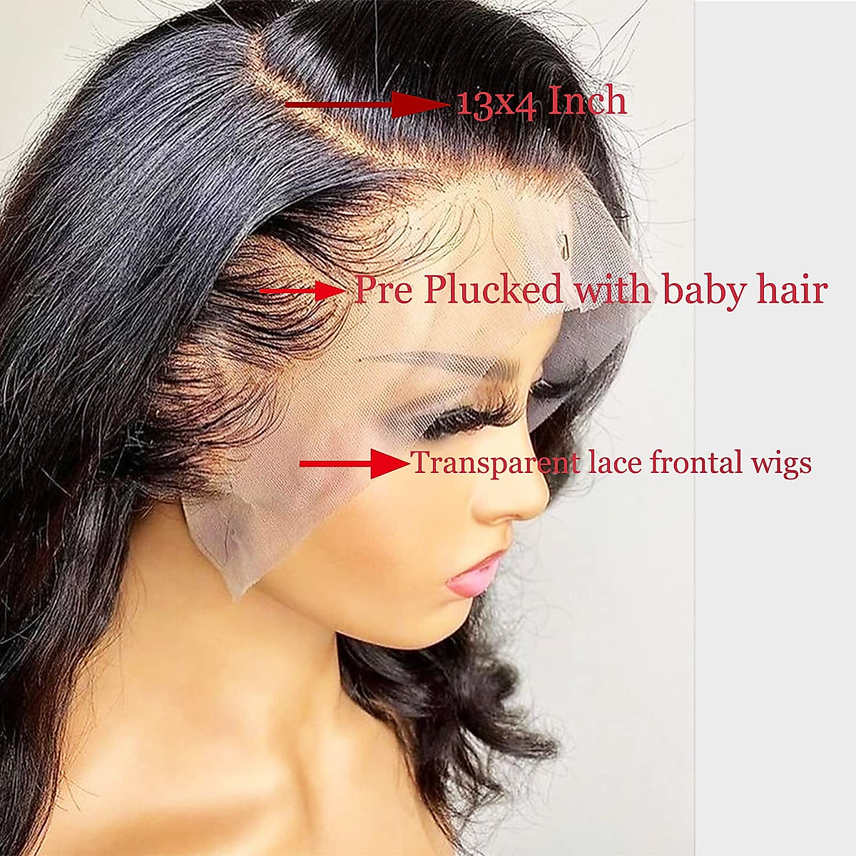 Geeta Human Hair Lace Front Wigs Body Wave, 26 Inch 13×4 Brazilian HD Human Hair Lace Wigs, 180% Density Virgin Human Hair Body Wave Wigs for Black Women, Natural Color