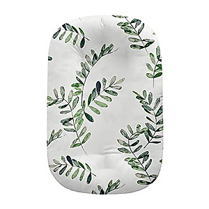 oenbopo Baby Lounger Cover for Newborn Girls and Boys, Washable Soft Lounger Pillow Case for Babies, Snug Removable Slipcover Fit for 29 x 17 x 5 Infant Floor Seat Lounger (Green Leaves)