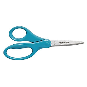 Fiskars 7" Student Scissors for Kids 12-14 - Scissors for School or Crafting - Back to School Supplies - Turquoise