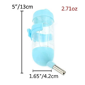 3 in 1 Hamster Water Bottle + Flying Saucer Exercise Wheel for Dwarf Hamster Mouse Rat Hedgehog (Blue)