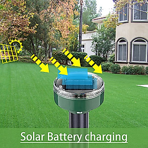 Mole Repellent Solar Powered Snake Repellent 10 Pack Sonic Mole Deterrent Pest Control Rodent Repeller Chaser Gopher Vole Squirrel Trap, Ultrasonic Repellant Spikes Killer for Lawns Yard and Garden