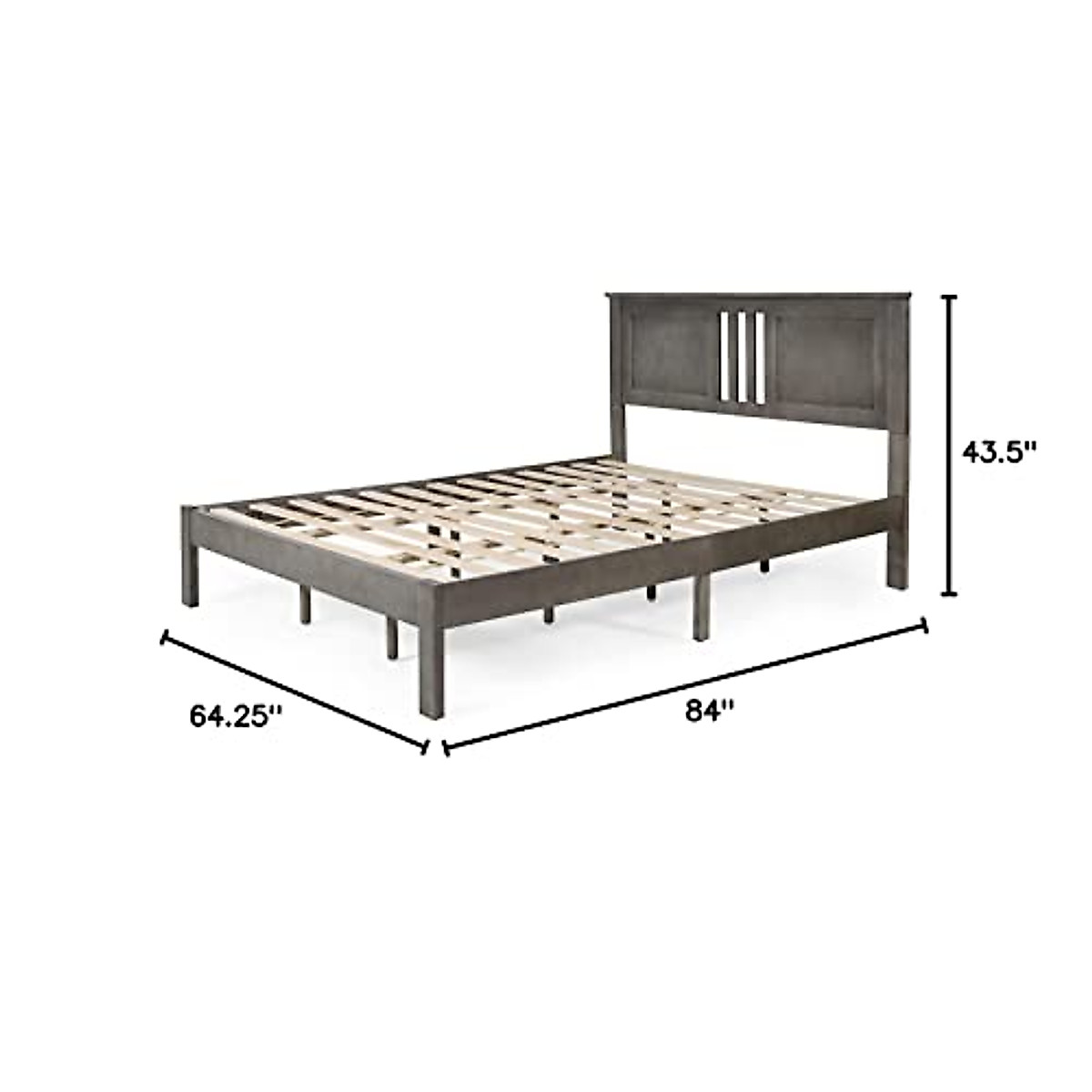 Christopher Knight Home Valentina Acacia Wood Queen Bed Platform, Gray