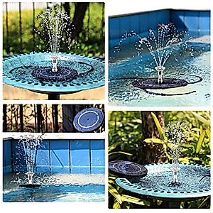 AISITIN 3.5W DIY Solar Fountain Pump for Water Feature Outdoor Solar Bird Bath Fountain Pump with Multiple Nozzles, Solar Powered Water Floating Fountain for Garden, Ponds, Fish Tank and Aquarium