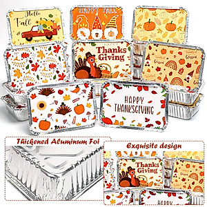 RGQSUN 40 Pcs Thanksgiving Tin Foil Containers with Lids,Disposable Loaf Pans Aluminum Foil Pans for Cooking,Tin Takeout Containers Foil Food Containers for Fall Autumn Party Leftovers