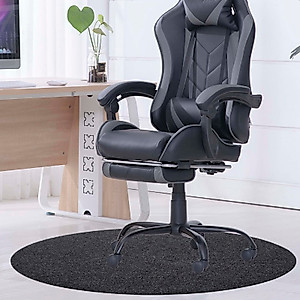 NCONE Office Chair Mat, Round Floor Mat for Home, 39inch Diameter Low Pile Heavy Duty Non Slip Multi-Purpose Desk Chair Mat Rug for Hardwood Tile Floor Carpets (Dark Grey)