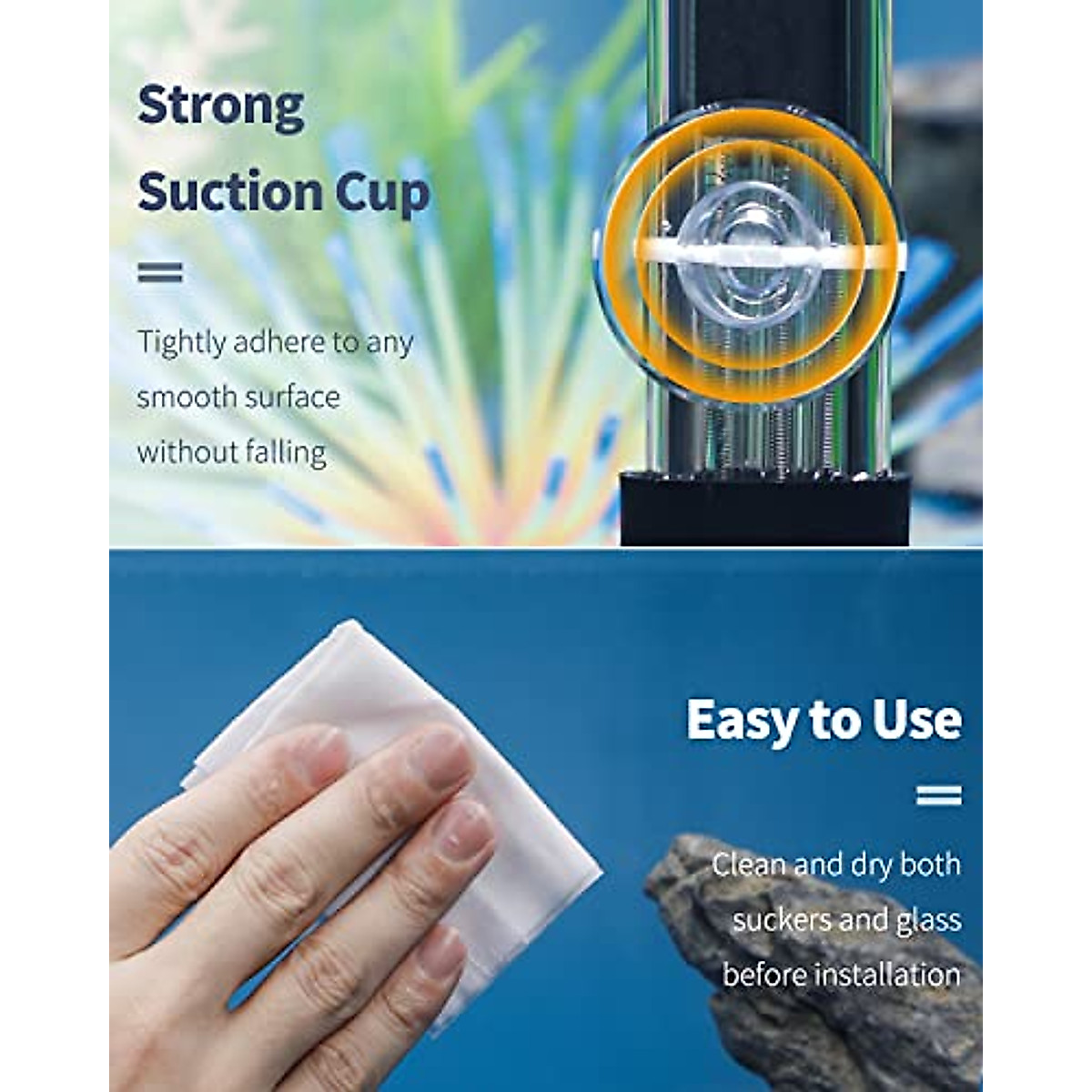 Pawfly 20 Pack Aquarium Suction Cups with Clips and Adjustable Zip Ties Cables Fish Tank Tools for Binding Moss Holding Airline Tubing Decorations Shrimp Nests and Reptile Hammocks