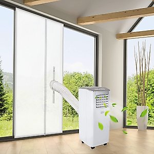 REDTRON 90 x 210CM Zipper Screen Door Seal for Portable Air Conditioner, Air Exchange Guards with Zipper for Tumble Dryers and Exhaust Dryers, AirLock for Attaching to Doors, No Need Drilling Holes