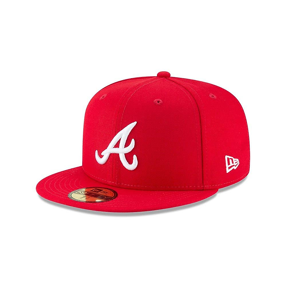 New Era 59Fifty MLB Basic Atlanta Braves Fitted Scarlet Red Headwear Cap (7 3/8)