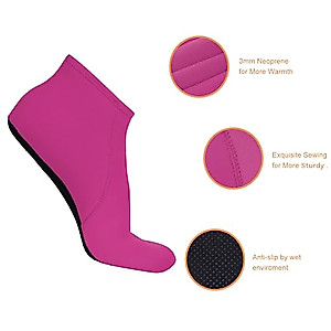 FitsT4 Sports Neoprene Water Socks 3mm Snorkel Fin Anti-Slip Sock Swim Men Women Dive Wetsuit Booties Perfect for Scuba Surfing Kayaking Beach Volleyball Soccer