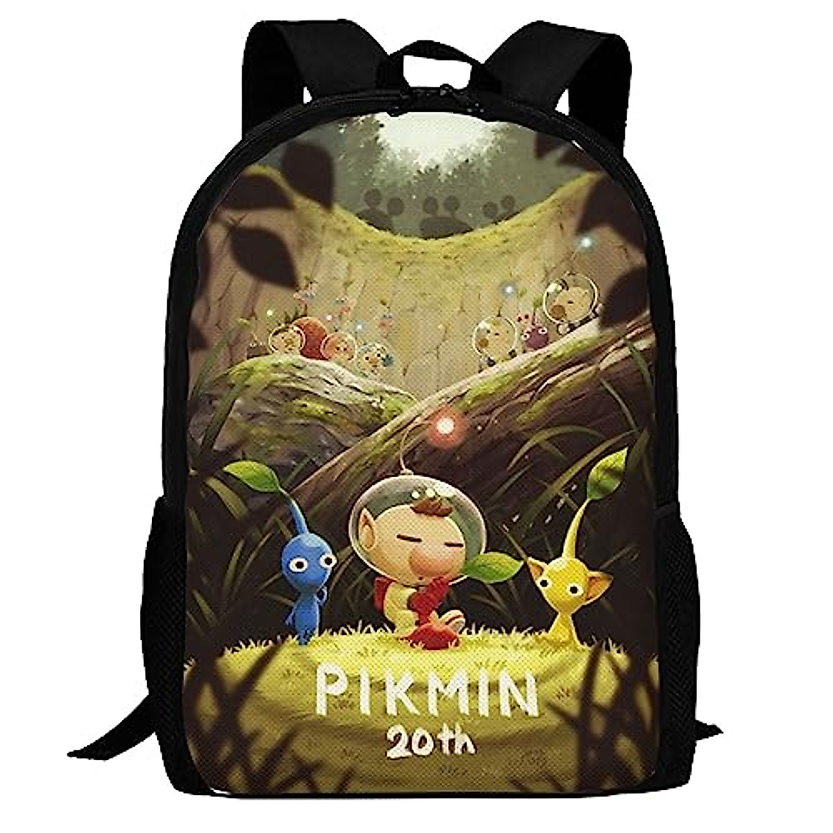 RACEK Lightweight Laptop Backpack Pik-min Rucksack 3D Printed Anime Travel Casual Adjustable Straps Daypack For Men Women