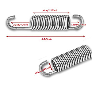 WAO ZONE 2PCS 3-5/8" Stainless Steel Replacement Recliner Sofa Mechanism Recliner Springs - Long Neck Hook Style-Recliner Replacement Parts