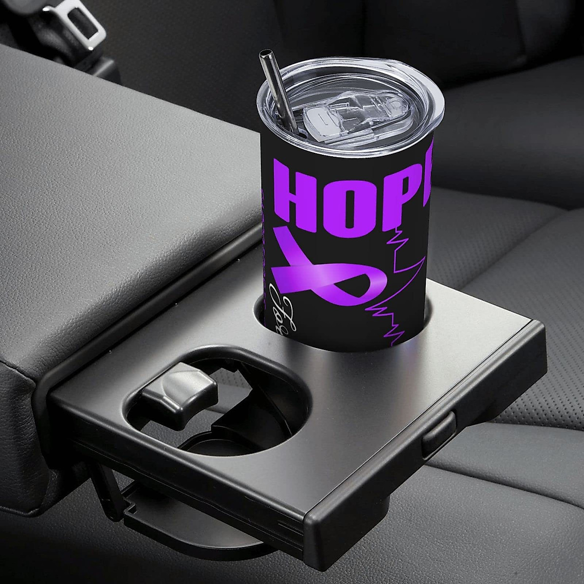 LIICHEES Hope For A Cure Sarcoidosis Awareness Stainless Steel Vacuum Insulated Tumbler 20oz Coffee Cups Travel Mug Water Cup with Leak-Proof Flip Lid Metal Straw Cleaning Brush