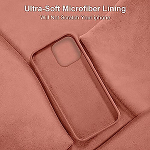 Vooii Compatible with iPhone 14 Pro Max Case, Upgraded Slim Liquid Silicone Case, [Anti-Scratch Soft Microfiber Lining] Full Covered Soft Gel Rubber 14 Pro Max iPhone Case 6.7 inch - Caramel