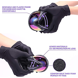 LOEO 2-Pack Snow Ski Goggles, Snowboard Goggles for Kids, Teens, Youth, Adults