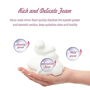 Eyelash Extension Cleanser, Eyelash Shampoo, Eyelash Foam, Brushes Mascara Remover, Deep Cleaning, Natural formula, Nourishing Eyelashes, 50ml