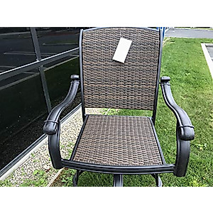 PatioLand Santa Clara Outdoor Patio Swivel Barstools 30" H Dark Bronze Cast Aluminum Set of 4