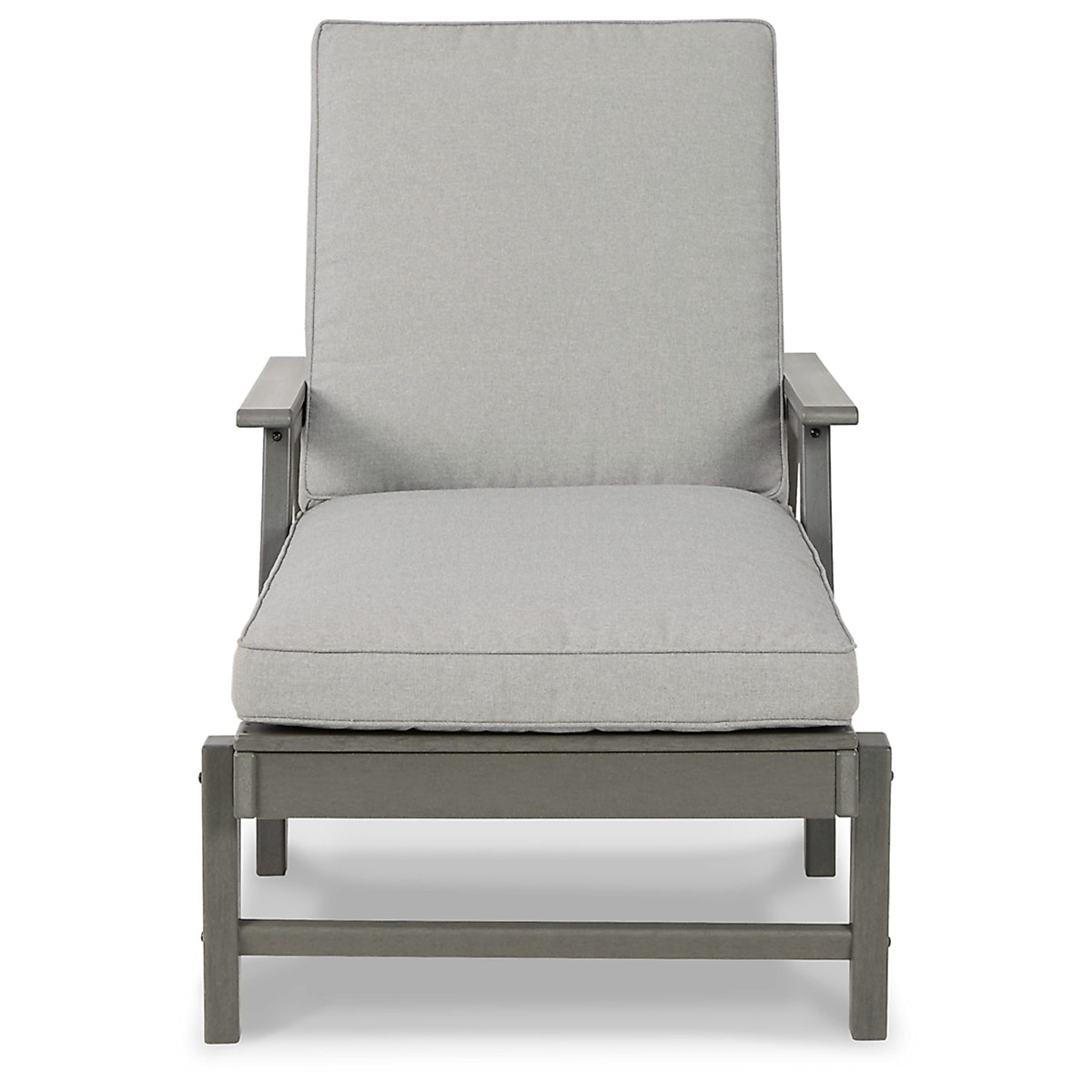 Signature Design by Ashley Visola Contemporary Outdoor Cushioned Chaise Lounge with Adjustable Backrest, Gray