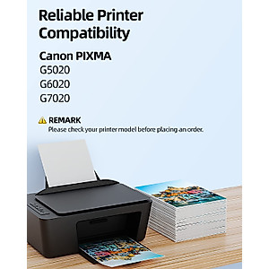 Compatible GI-20 GI20 Ink Bottles Refills Kit,High Yield,Replacement for Canon PIXMA G7020 PIXMA G6020 PIXMA G5020 MegaTank Printers,170mL Black Ink Refill, 70mL Cyan Magenta Yellow,4 Pack