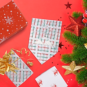 Naler Christmas Tissue Paper Bulk Pack Xmas Holiday Premium Decorative Gift Wrapping Tissue Paper for Christmas Gift Wrapping Birthday Festival Party Decoration, 20 X 20 Inch, 60 Sheets