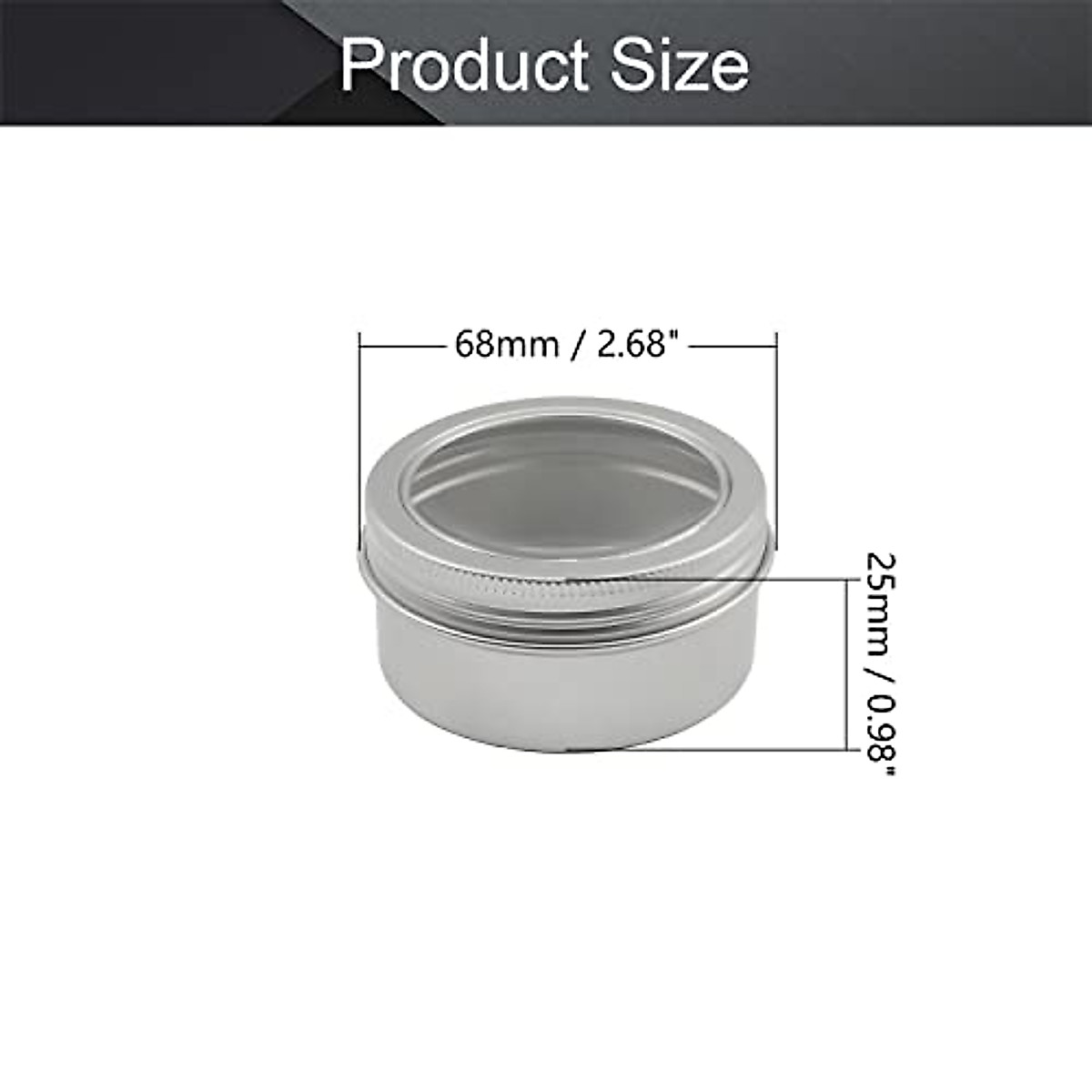 Othmro 3.4 oz Round Metal Tins Aluminum Tin Cans Jar Refillable Containers 100ml Tin Cans Tin Bottles Containers with Screw Lid for Lip Balm Crafts Cosmetic Candles Silver 68×35mm