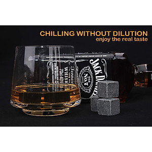 Whiskey Stones and Bottle Stopper Set, Pack of 8 Whiskey Drinking Stones to Chiling Whiskey, Polymer Stopper for Standard Spirit, Wine Bottles, Gift Pack for Christmas, Birthday - Barleo Malt°