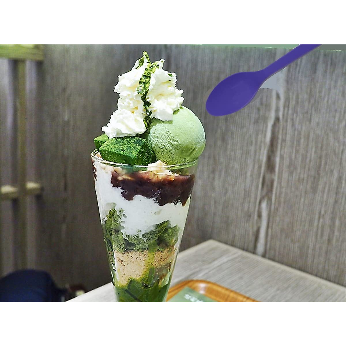 Gmark 50pc 7.5" Extra Long Plastic Purple Spoons, Ice Cream Spoons Dessert Spoons GM1119