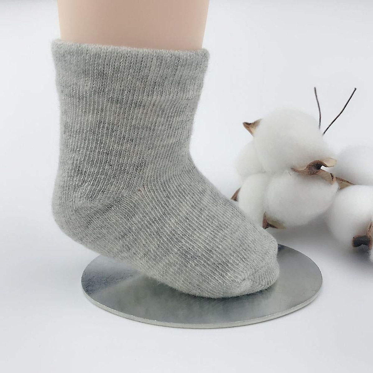 WAFUNNE Baby Socks for Toddler Boys Girls Cotton Crew 3-5T 12 Pairs Gray G0L