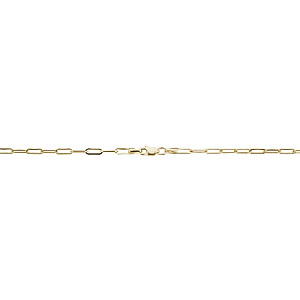 Au Naturale 10k Yellow Gold Paperclip Link Chain Bracelet (2.5 mm, 7 inch) | Minimalist Jewelry for Women