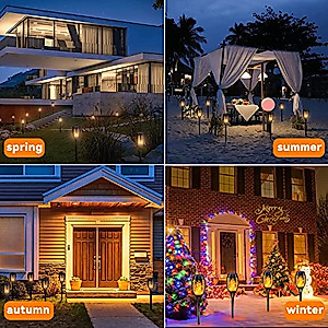 22Inch Solar Tiki Torches with Flickering Flame, Auto On/Off Waterproof Solar Powered Stake Lights for Garden Path Landscape Patio Yard Outdoor(6 Pack)