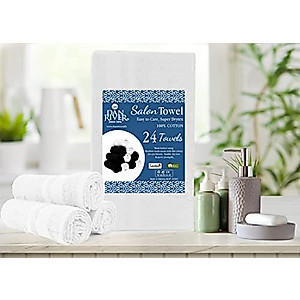 DAN RIVER Salon Towels Set Pack of 24, Ultra Soft 100% Cotton Facial and Hair Drying Cloth in Bulk Multi-Purpose for Gym, Makeup, Spa, Home White Hand Towel | 16x26 inches 400 GSM