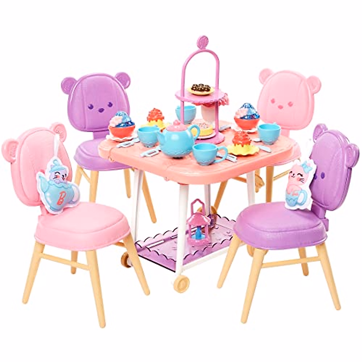 Barbie Tea Party Playset for Preschoolers, My First Tea Party Playset and Accessories, Preschool Toys and Gifts, Tea Party with 18 Storytelling Pieces, Two Plush Items, from 3 Years, HMM65