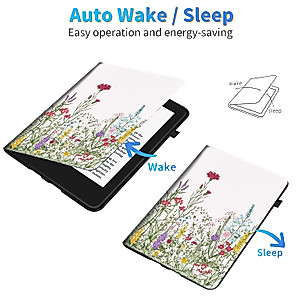 Case for All-New Fire HD 10 & Fire HD 10 Plus Tablet (10.1", 11th Generation, 2021 Release), Slim Folio Stand Soft Cover with Smart Auto Wake/Sleep, Colorful Floral Green Leaf + Coasters