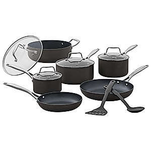 Amazon Brand – Stone & Beam 12-Piece Kitchen Cookware Set, Pots and Pans, Hard-Anodized Non-Stick Aluminum