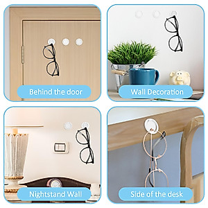 Mabor 6Pcs Sunglass Organizer Wall Mount Adhesive Sunglass Holder for Wall Hanging Sunglass Wall Organizer White Glasses Wall Holder Eye Glasses Storage Organizer