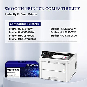 TN227BK TN223BK High Yield Compatible Toner Cartridge Replacement for Brother TN227 TN227BK TN-227 TN-227BK TN223 TN223BK for MFC-L3770CDW HL-L3270CDW HL-L3290CDW MFC-L3710CW Printer (Black, 2-Pack)