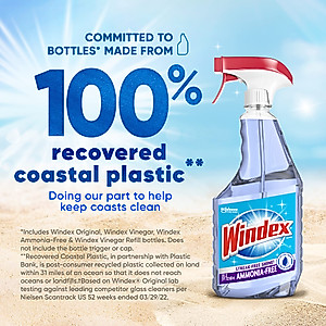 Windex Ammonia-Free Glass Cleaner, Crystal Rain Scent, Spray Bottle, 32 fl oz