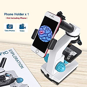 HSL Microscope for Kids,40X-2000X monocular Microscopes for Adults Students Beginner with LAD Set,Dual LED Phone Adapter Powerful Biological Microscopes for School Boys Girls Home Education Laboratory