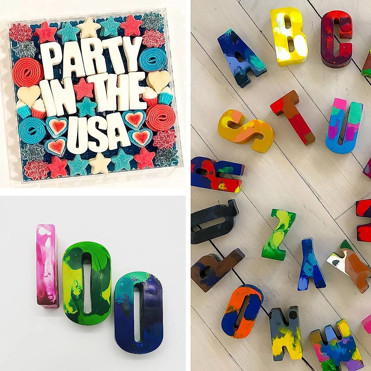 Wocuz 2 Pack Large Letter Silicone Mold Big Number Mold Alphabet Crayon Mold Chocolate Mold Caking Baking Pan Abc Baking Utensils Ice Tray Mold for Biscuit Ice Cube Chocolate Resin Concrete